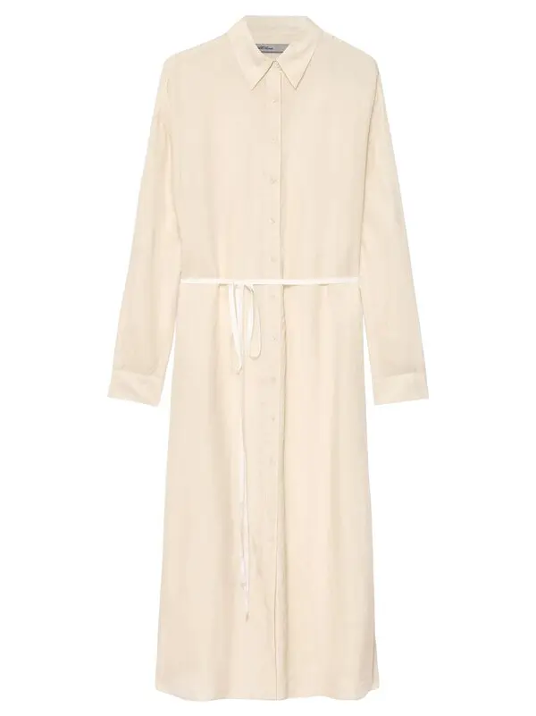 ALLSAINTS Yurra Tied Cupro Shirt Dress - White