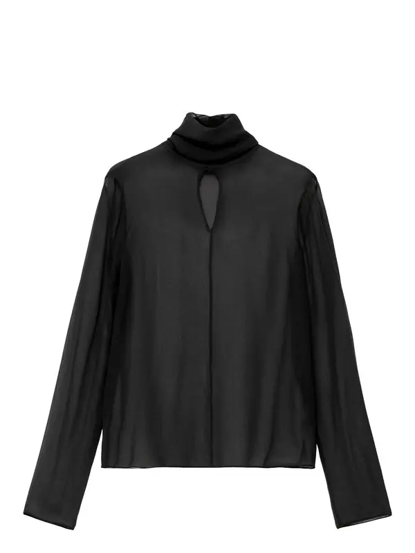 ALLSAINTS Kumi High-neck Silk Top - Black