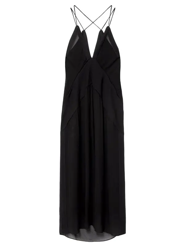 ALLSAINTS Fawn Viscose Midi Slip Dress - Black