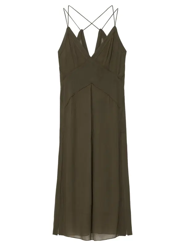 ALLSAINTS Fawn Viscose Midi Slip Dress - Green
