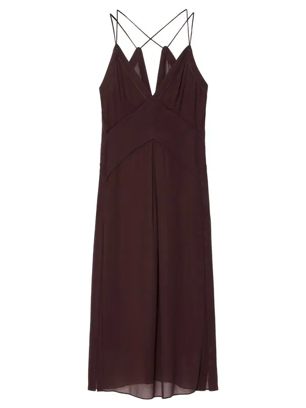 ALLSAINTS Fawn Viscose Midi Slip Dress - Red