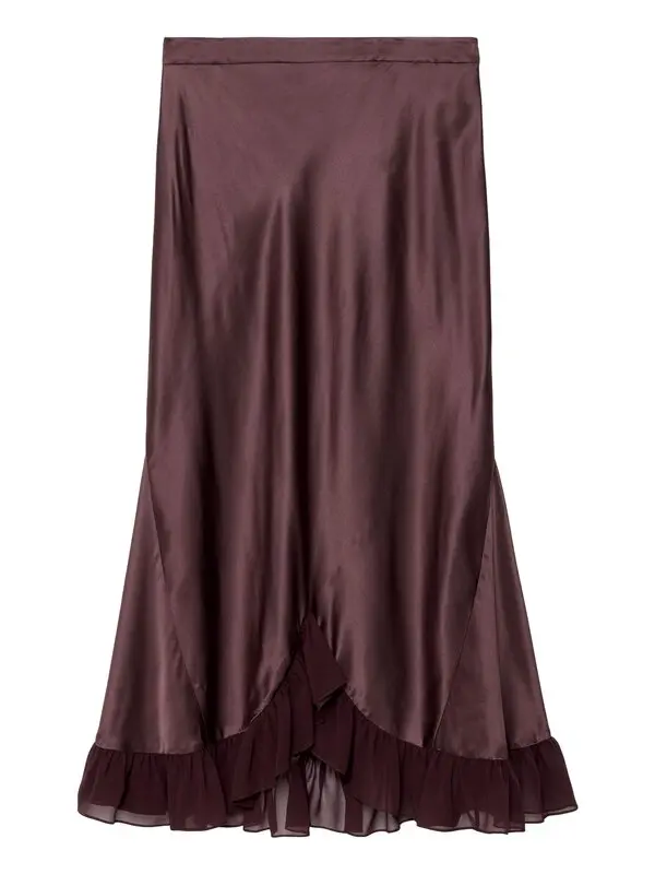 ALLSAINTS Irma Silk-viscose Skirt - Red