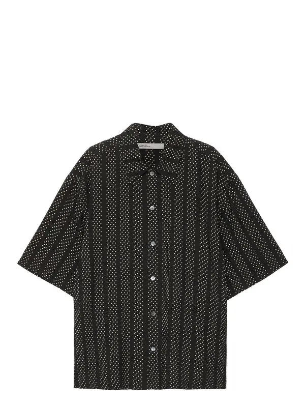 ALLSAINTS Quasar Oversized Polka-dot Shirt - Black/grey