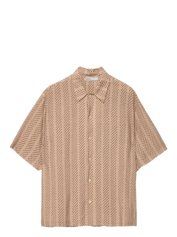ALLSAINTS Quasar Oversized Polka-dot Shirt - Camel/red