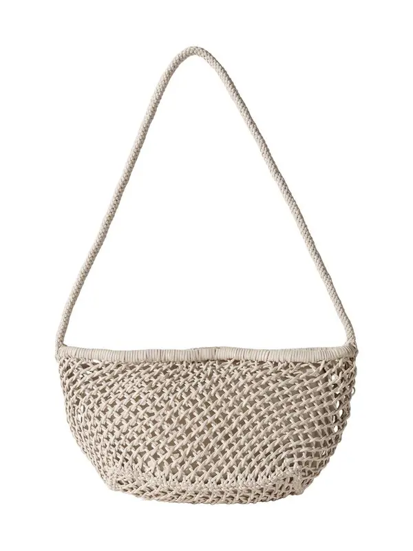 ST. AGNI Mesh Crescent Bag - Ecru