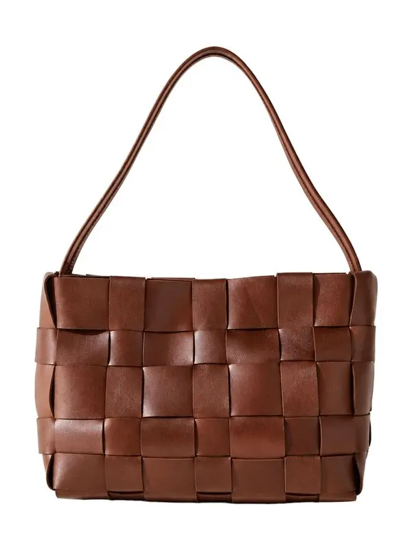 ST. AGNI Woven Mini Tote - Chestnut