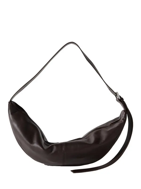 ST. AGNI Adjustable Slim Crescent Shoulder Bag - Coffee