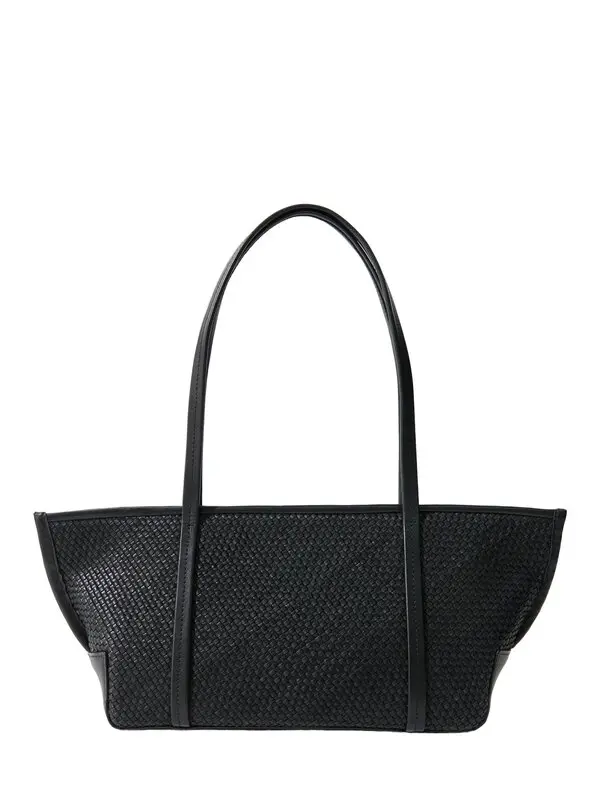 ST. AGNI Woven Slim Bateau Tote - Black