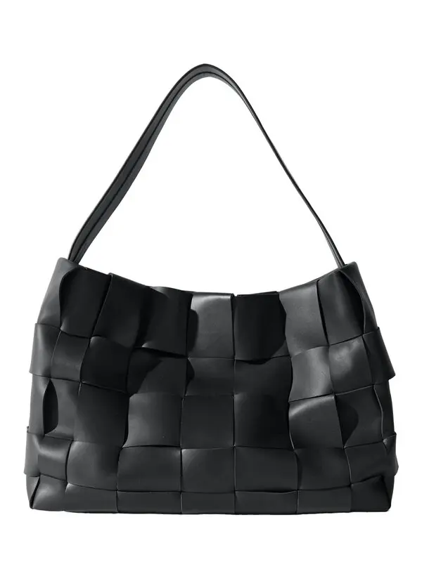 ST. AGNI Woven Large Tote - Black