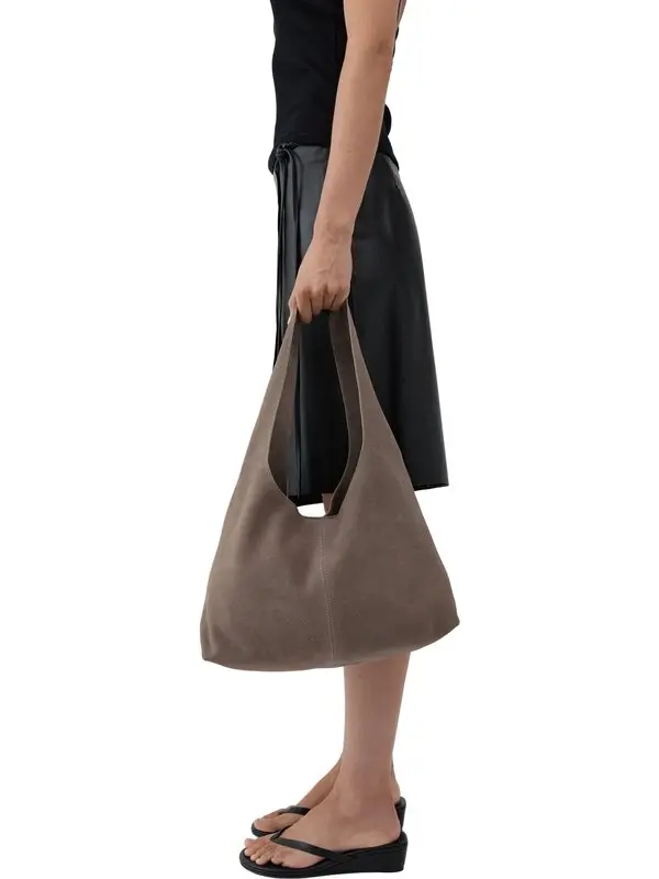 ST. AGNI Suede Soft Bag - Pebble