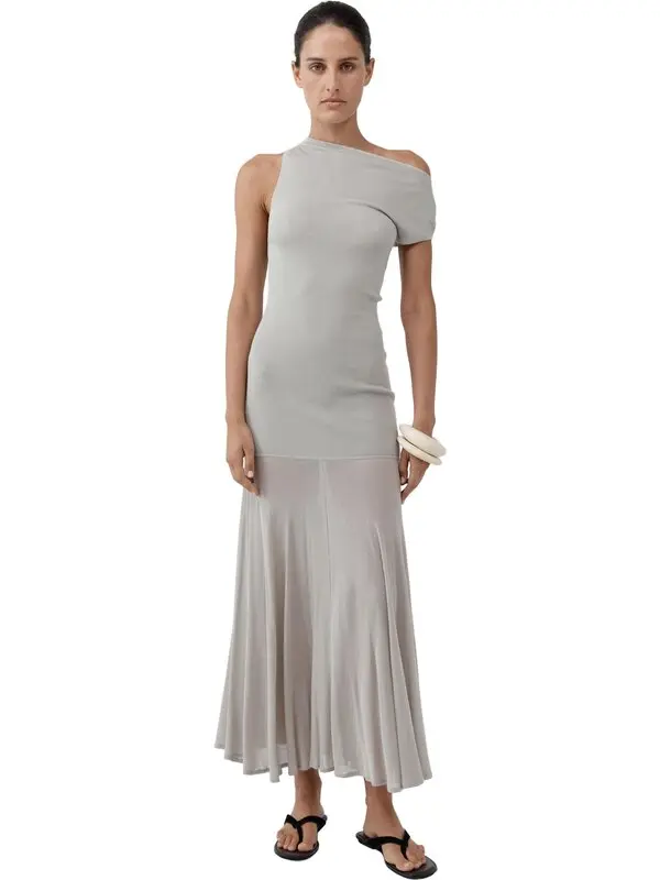 ST. AGNI Fine Jersey Circle Hem Dress - Soft Ash