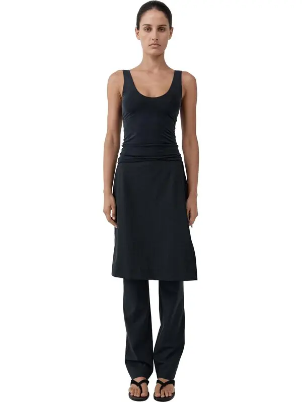 ST. AGNI Wool Sarong Pants - Dark Graphite