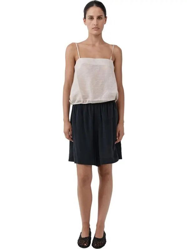 ST. AGNI Silk Everyday Relaxed Shorts - Black