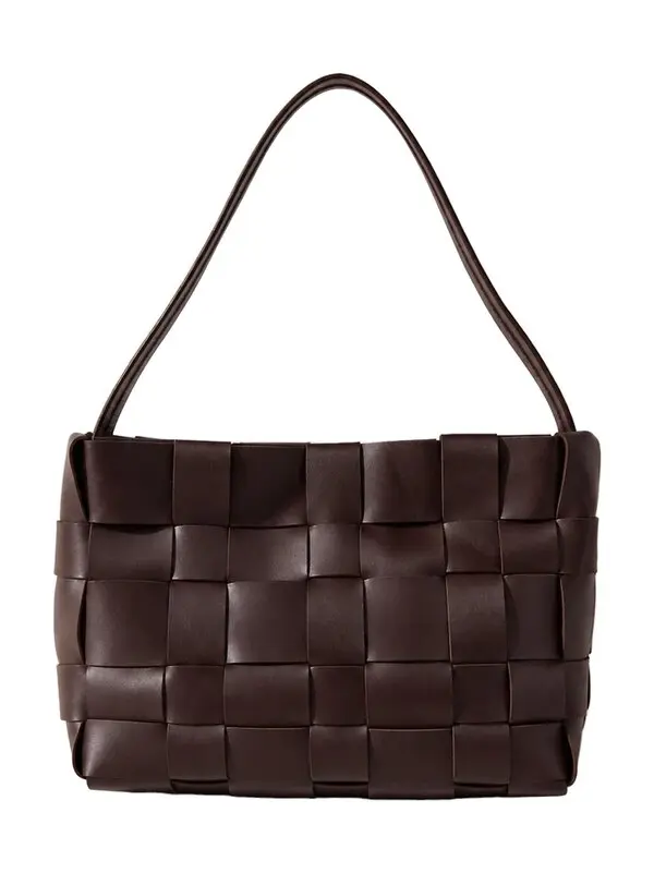 ST. AGNI Woven Mini Tote - Chocolate