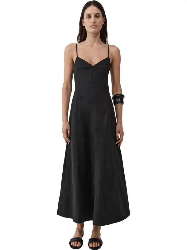 ST. AGNI Structured Cotton Dress - Black