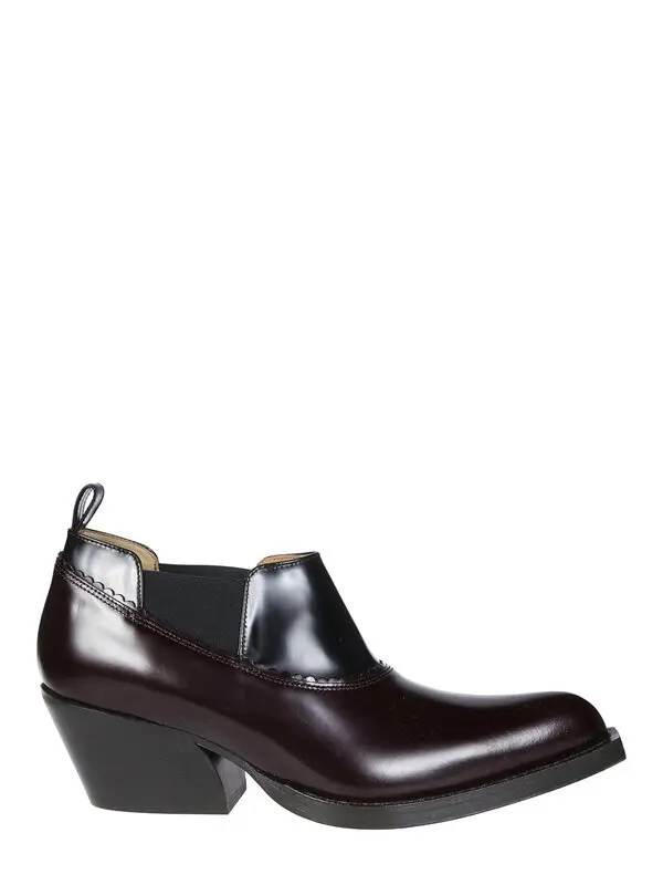 Marni Leather Ankle Boots - Marrone