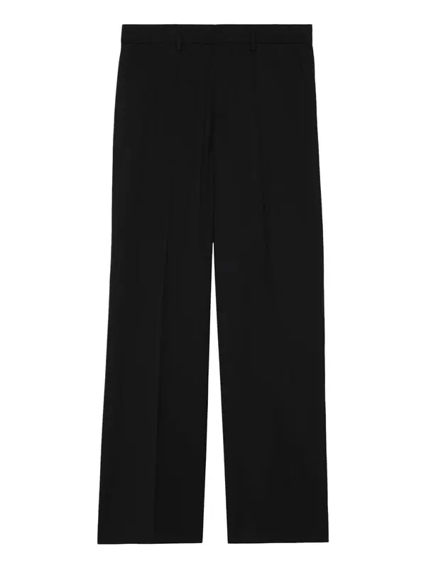 Burberry Wool Grain De Poudre Tailored Trousers - Black