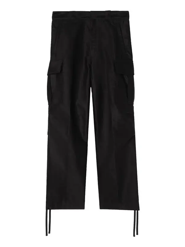 Burberry Cotton Sateen Cargo Trousers - Black