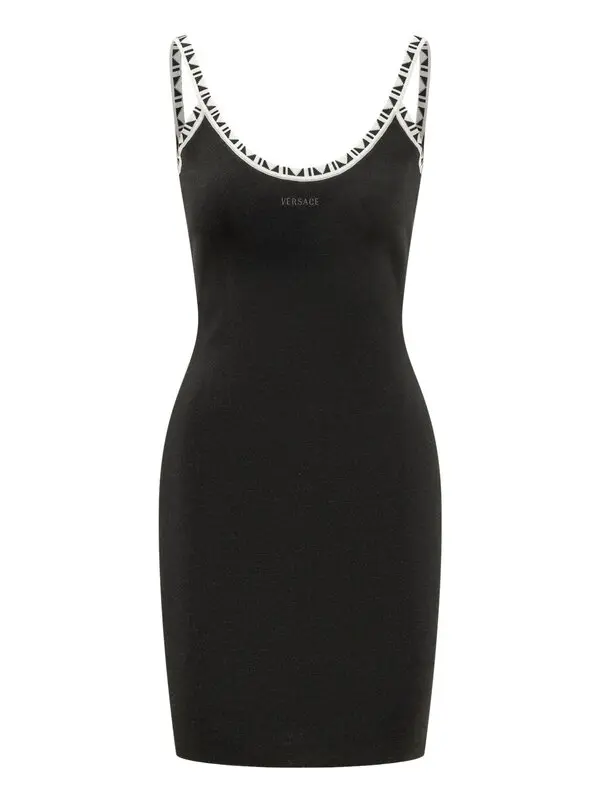 Versace Ribbed Knit Mini Dress - Black