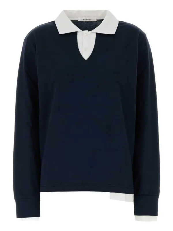Gimaguas Layered Cotton Polo T-shirt - Blue