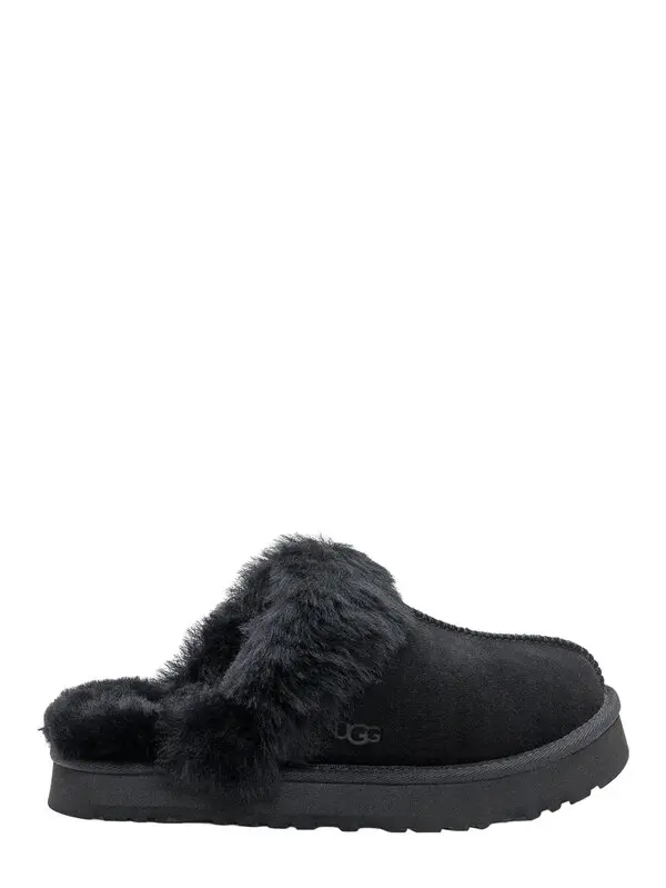 UGG Disquette Leather Slide Sandals - Black