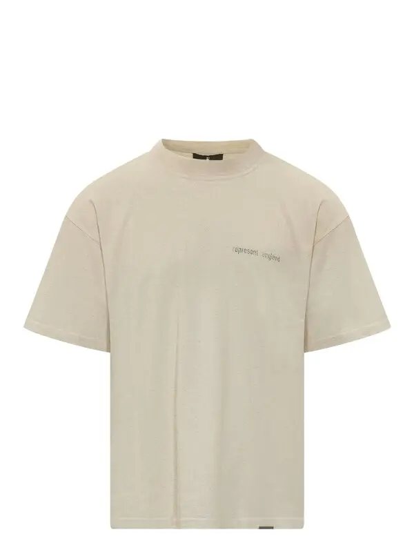REPRESENT Reverse Logo Graphic T-shirt - Flat White