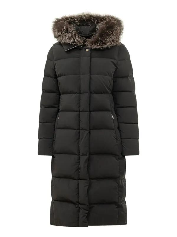 MOORER Zagara-kn Quilted Down Jacket With Fur Hood - Nero
