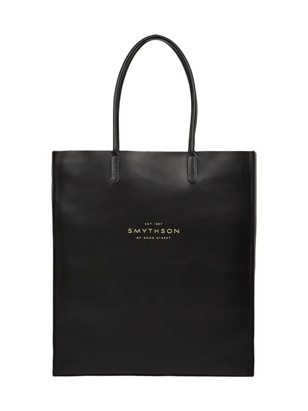 Smythson Mini Leather Tote Bag - Black