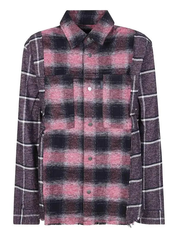 HAIKURE Double-check Textured Over-shirt - Nero