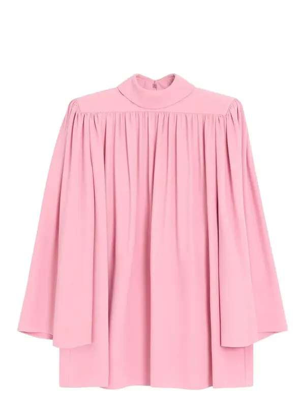 Valentino Garavani Silk Cady Couture Pleated Blouse - Grey
