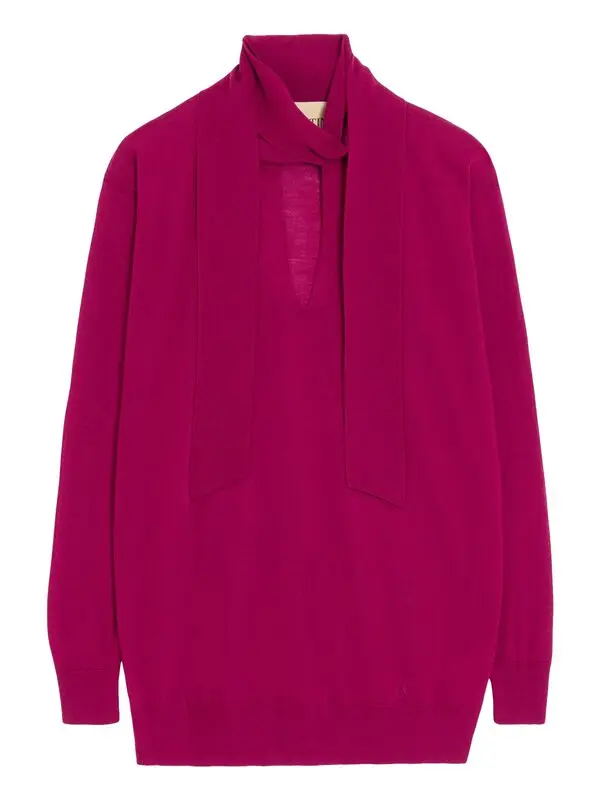 Valentino Garavani Wool Tie-neck Sweater - Ivory