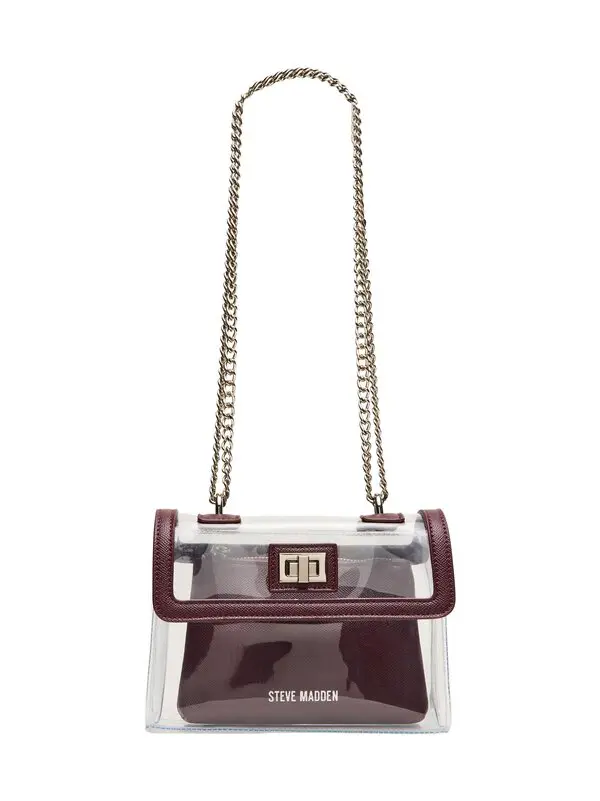 Steve Madden Clear Convertible Crossbody Bag - Wine