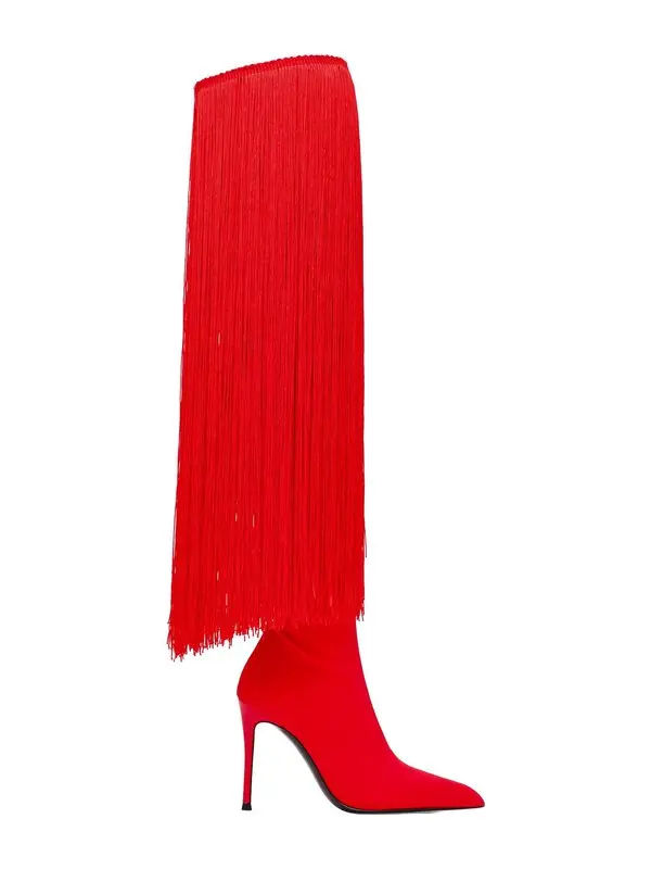 Steve Madden Over-the-knee Boots With Fringe Detail - Red