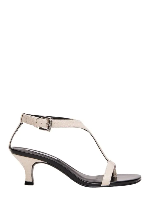 Steve Madden Luni Thong Kitten Heel Sandals - White Multi