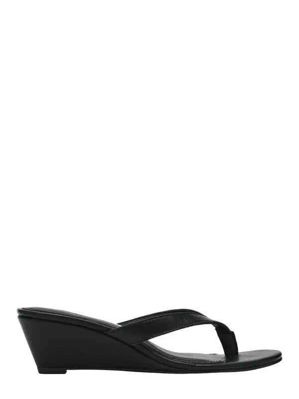 Steve Madden Drazer Thong Wedge Sandals - Black