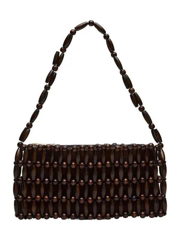 Steve Madden Bexa Beaded Shoulder Bag - Chocolate