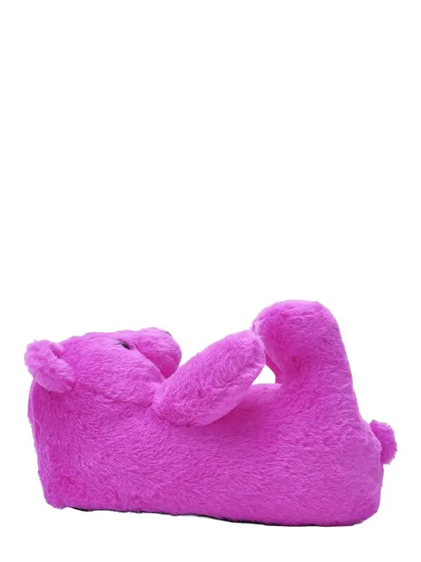 Steve Madden Slip-on Plush Bear Slippers - Fuchsia