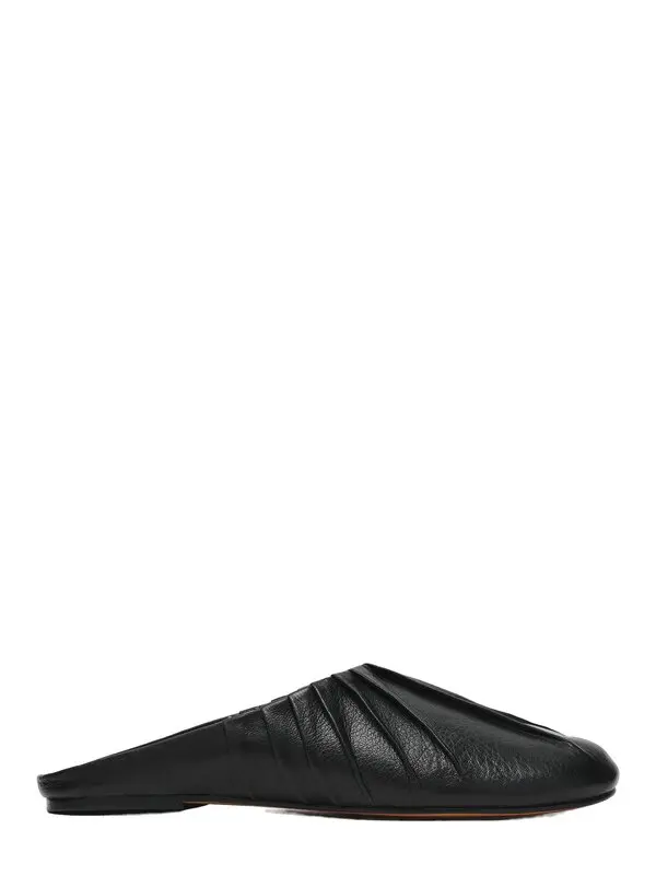 Steve Madden Loom Leather Mule Flats - Black