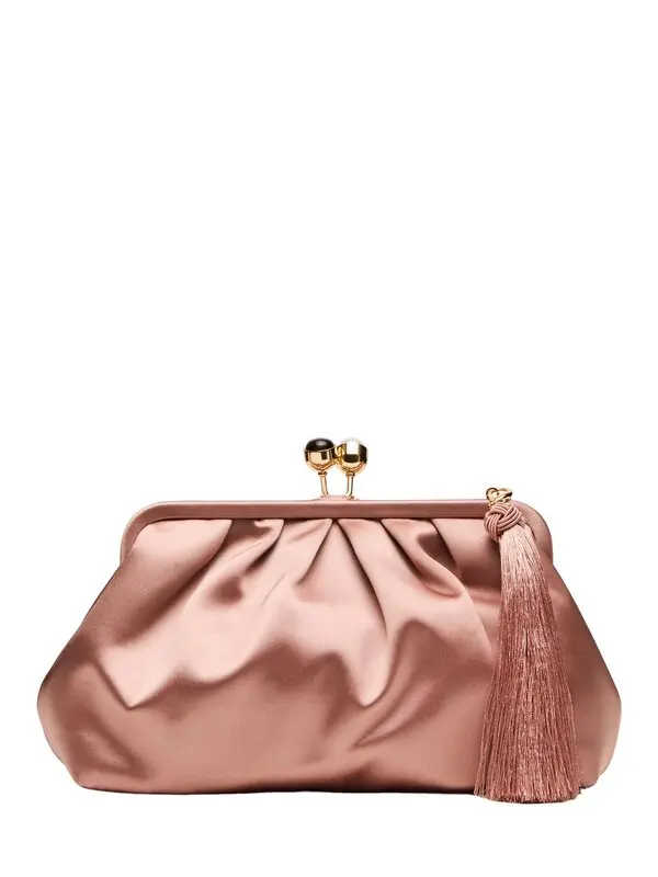 Steve Madden Marisol Kiss-lock Clutch With Tassel Detail - Pink