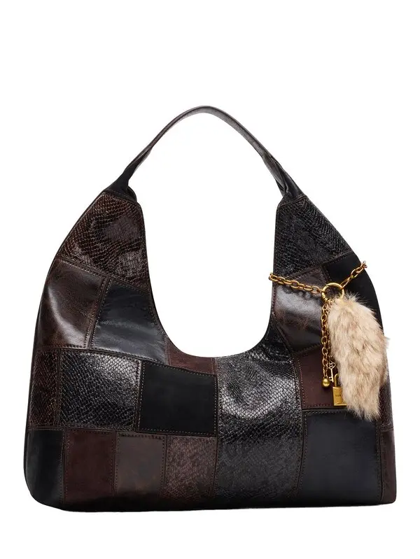 Steve Madden Aurra Patchwork Shoulder Bag - Dark Multi