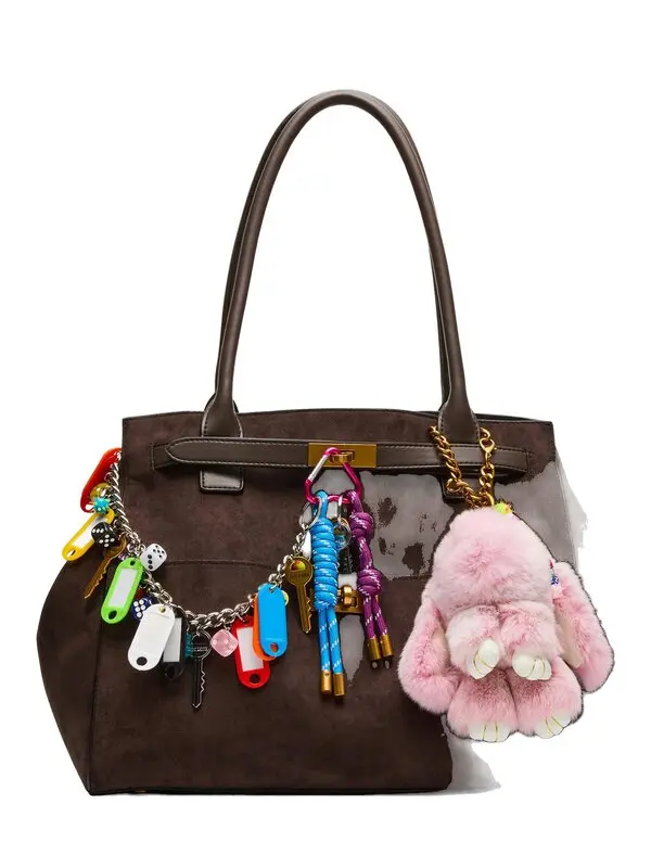 Steve Madden Leilani Tote Bag With Charm Strap - Chocolate