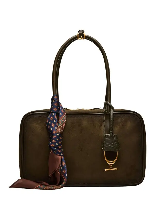 Steve Madden Candie Shoulder Bag With Detachable Scarf - Olive