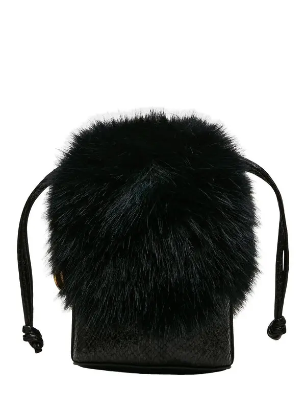Steve Madden Arla Faux Fur Crossbody Pouch - Black