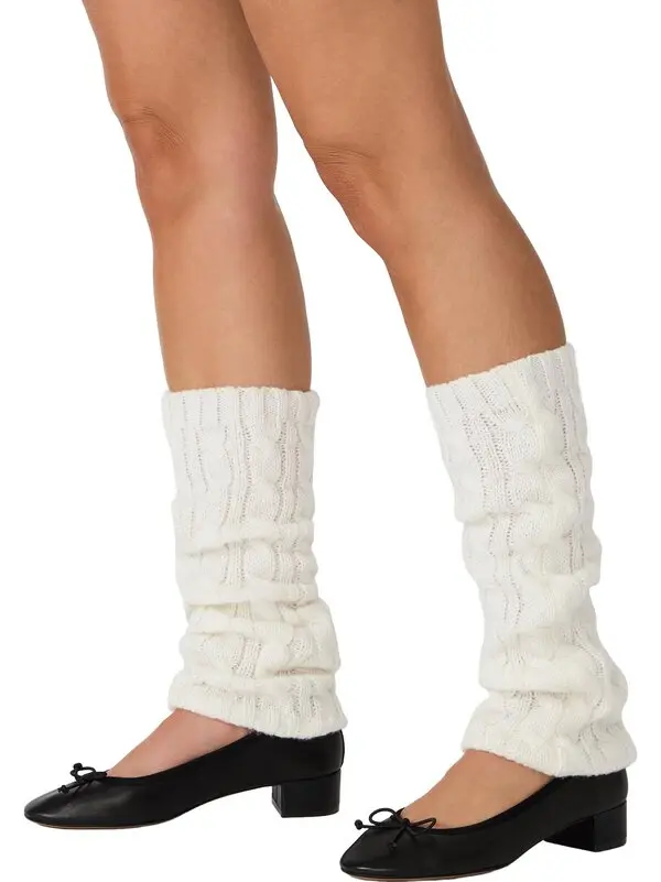 Steve Madden Steffi Heel And Chunky Cable Leg Warmers Bundle - Black