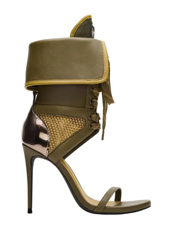 Steve Madden Casella Lace-up Stiletto Heels - Olive