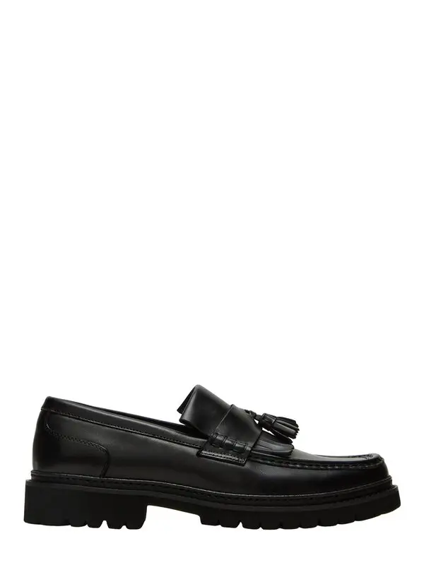 Steve Madden Arthus Slip-on Loafers With Tassel Detail - Black