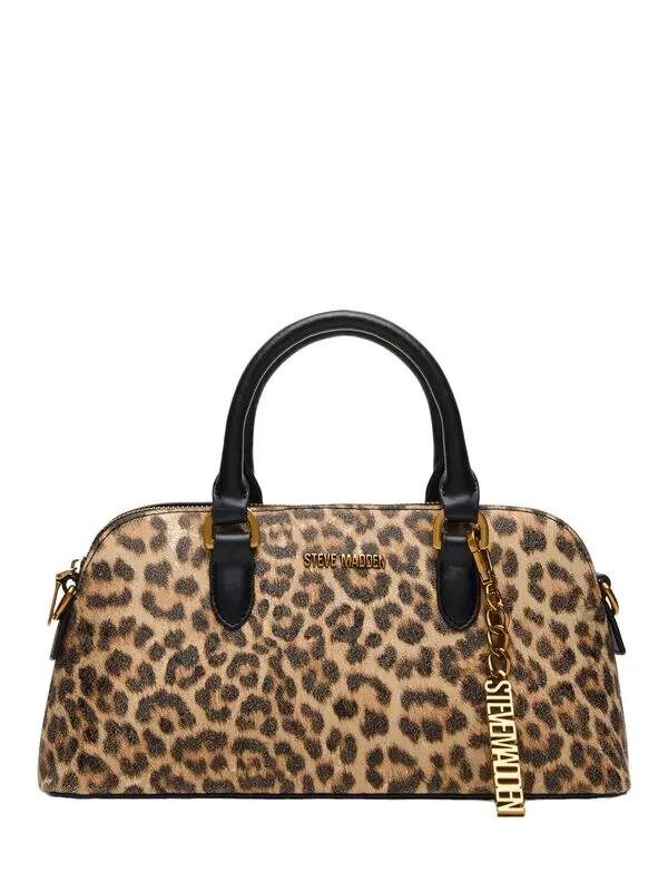 Steve Madden Smyth Bag Leopard Satchel With Chain Strap - Metallic
