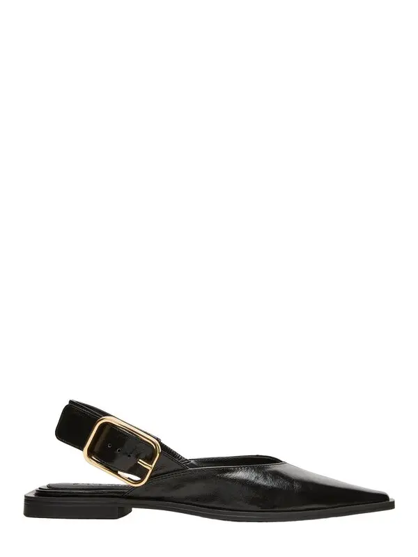 Steve Madden Shay Gold Detail Slingback Flats - Black