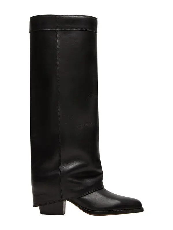 Steve Madden Knee High Block Heel Boots - Black