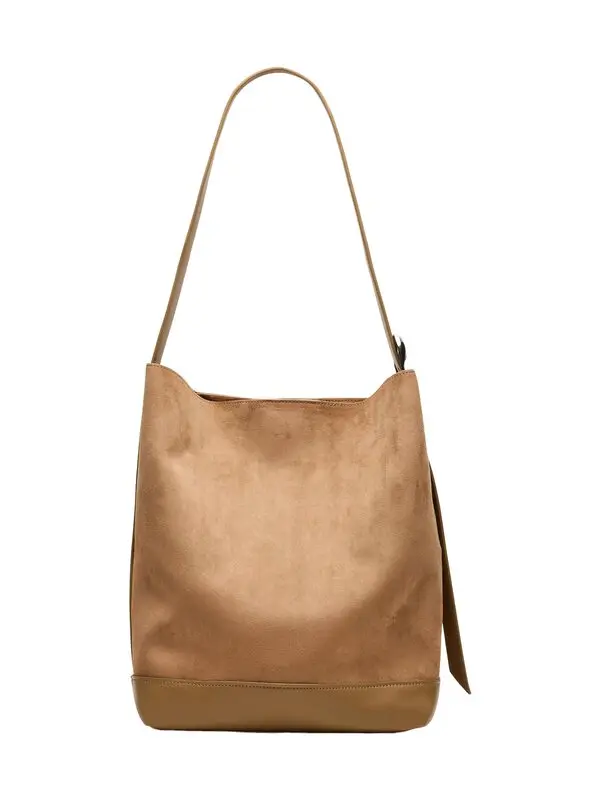 Steve Madden Denise Slouchy Buckle Tote Bag - Tan